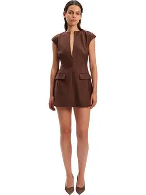 Bardot Marika A-line Mini Dress - Dark Choco