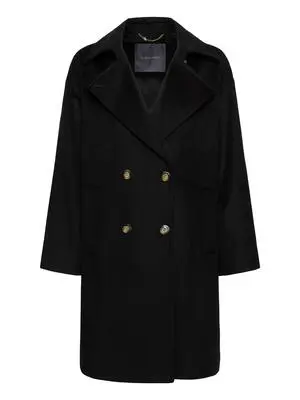ELENA MIRO` ELENA MIRO` Drap Overcoat Black