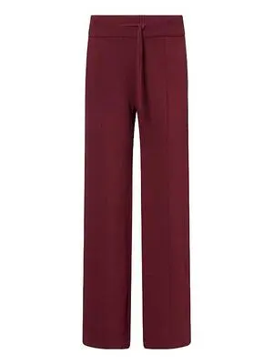 ADANOLA Straight-leg Trim Knitted Trousers - Damson Red