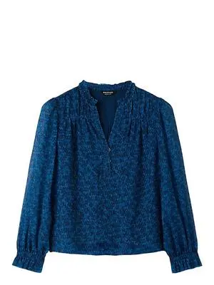 Whistles WHISTLES Ditsy Floral Print Woven Blouse Blue