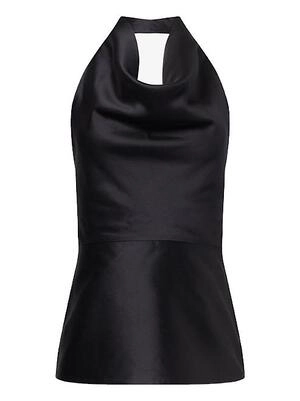 Camilla And Marc Halterneck Wool-and-silk Top - Black