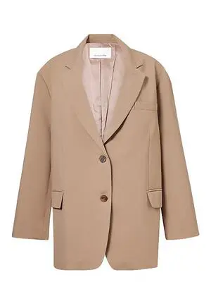 THE FRANKIE SHOP Bea Single-breasted Woven Blazer - Latte