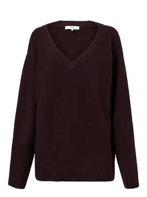 FRAME The Everyday V-neck Cashmere Jumper - Currant