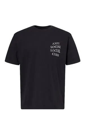 ANTI SOCIAL SOCIAL CLUB Rhinestone-embellished Logo Cotton T-shirt - Black