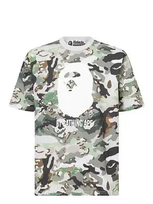 A BATHING APE Hybrid Camo-print Cotton T-shirt - Olive