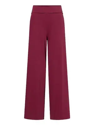 ADANOLA High Rise Straight Leg Yoga Trousers - Damson Red