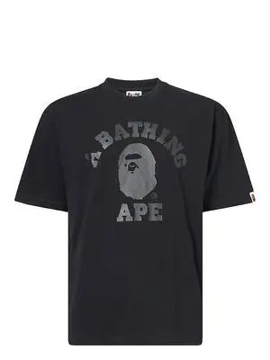 A BATHING APE Tonal Logo-print College Cotton T-shirt Xxl - Black
