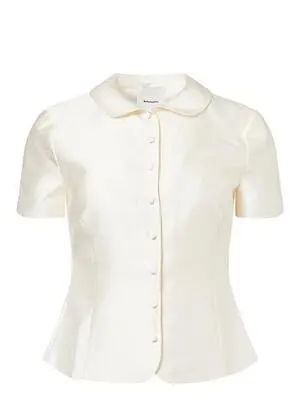 REFORMATION Haleykate Short-sleeve Woven Top - Ivory