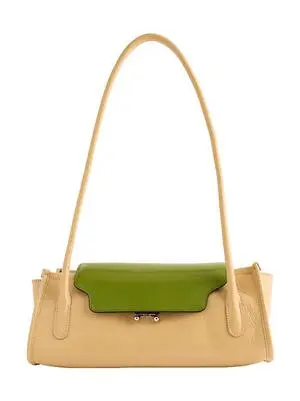 Marni Trunkette Leather Shoulder Bag - Kiwi/vanilla