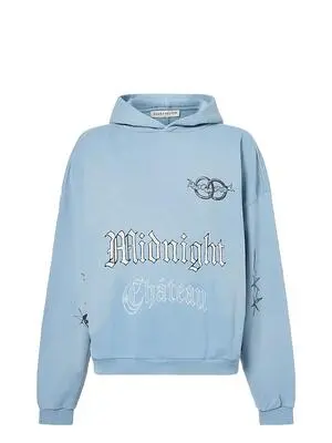 DUKE + DEXTER Duke & Dexter Sunfaded Graphic Cotton Hoody Blue