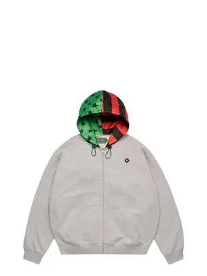 DENIM TEARS Pan African Peace Wreath Zip Up Hoodie - Grey