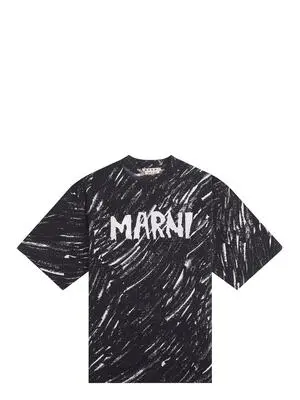 Marni Scribble Logo T-shirt - Black