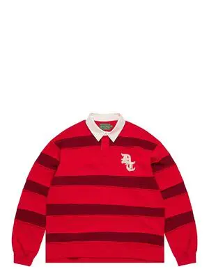 DENIM TEARS Paneled Rugby Shirt - Red