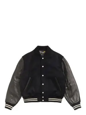 StÜssy Wool Varsity Jacket - Black