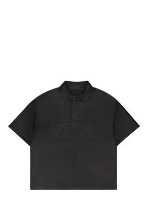 PURPLE BRAND Leather Short-sleeve Polo - Black