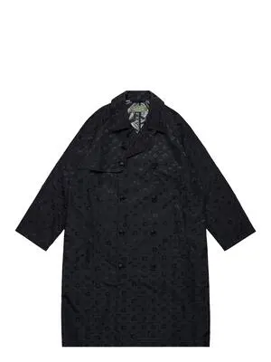 DENIM TEARS André Leon Talley Wreath Monogram Trench Coat - Black