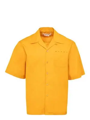 Marni Boxy Fit Logo Bowling Shirt - Orange
