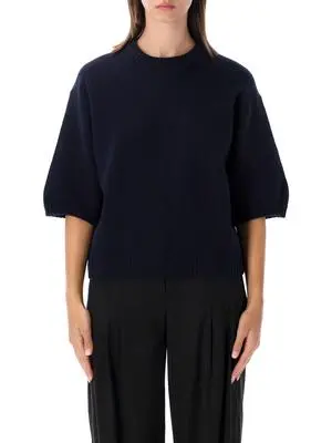 Soeur Merino Wool Puff Sleeve Sweater - Blu