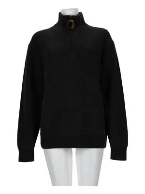 JW Anderson Wool & Organic Cotton Zip-through Sweater - Black