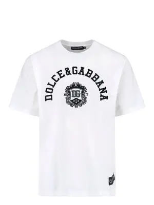 Dolce & Gabbana Graphic Logo Cotton T-shirt - White
