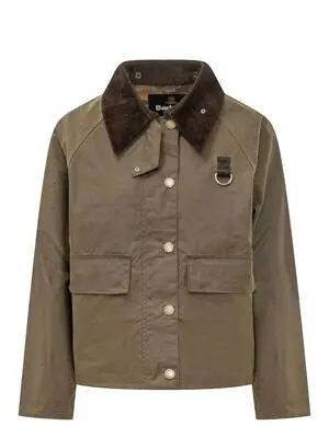 Barbour Spey Waxed Jacket With Stand Collar - Beech