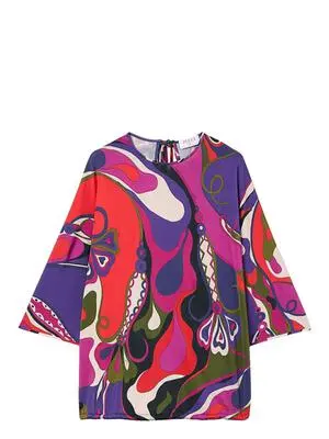 Emilio Pucci Orchidee Print Cape Blouse - Multicolour