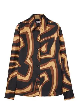 Emilio Pucci Labirinto Print Silk Twill Shirt - Black