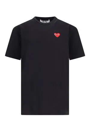 Play Comme Des Garcon Graphic Print Cotton Shirt - Black