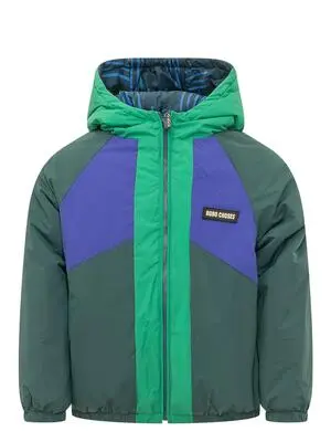 BOBO CHOSES BOBO CHOSES "Almost Moiré" All-Over Reversible Anorak Jacket Navy