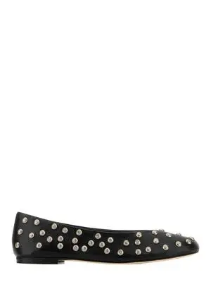 Gimaguas Studded Leather Ballerinas - Black