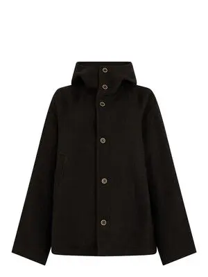 UMA WANG Hooded Button Jacket - Brown