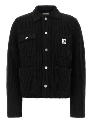 Carhartt Work In Progress CARHARTT WIP Textured Knit Button-Front Jacket Black