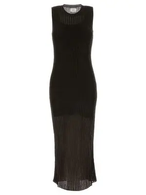 Loulou De Saison Ribbed Knit Midi Dress - Brown