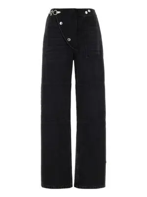 Marni MARNI Tailored Wide Leg Trousers With Buckle Detail Black