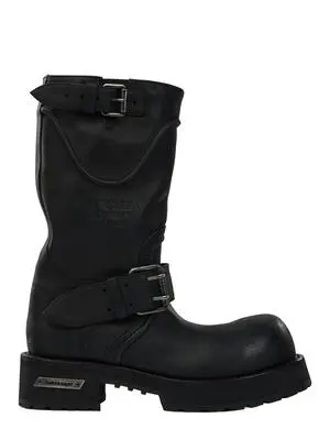 Balenciaga Venom" Mini Leather Boots - Black