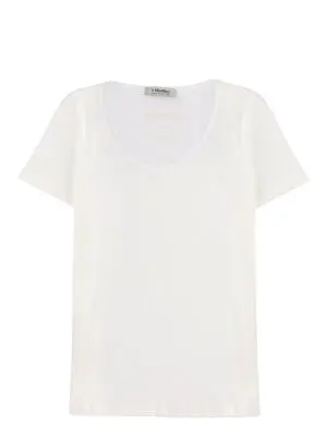 Max Mara 100% Cotton Crewneck T-shirt - White