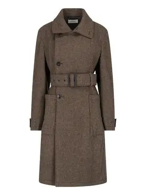 LEMAIRE Lemaire Belted Wool-Blend Wrap Coat