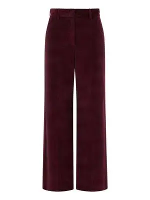 Max Mara MAX MARA Wide-Leg Corduroy Trousers Bordeaux