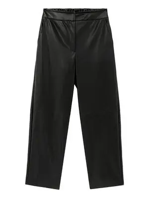 Alpha Studio High-waist Faux Leather Straight-leg Pants - Nero