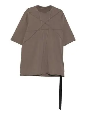 Rick Owens Rick Owens Drkshdw Men's Oversized Cotton Crewneck Tee With Three-Quarter Sleeves Grigio