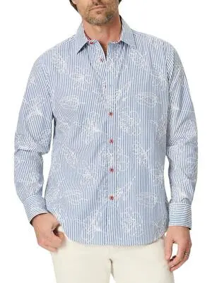 Robert Graham Darien Long Sleeve Button Up Shirt - True Blue