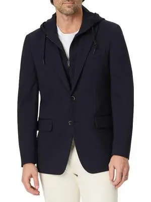 Robert Graham Voyager Knit Sport Coat With Removable Hooded Bib - Navy