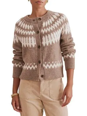 Splendid Fair Isle Cardigan - Shell Pink