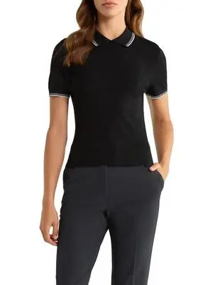 G/fore Elevated Short Sleeve Sweater Polo - Onyx