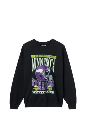 Junk Food Minnesota Vikings Crewneck Sweatshirt - Black