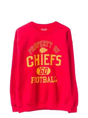 Junk Food Kansas City Chiefs Property Of Flea Market Crewneck Sweatshirt - Red