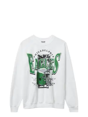 Junk Food Philadelphia Eagles Graphic Crewneck Sweatshirt - White