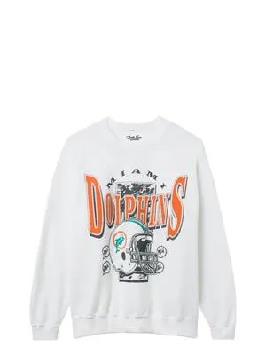 Junk Food Miami Dolphins Graphic Sweatshirt - White