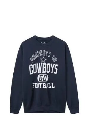 Junk Food Dallas Cowboys Property Of Flea Market Crewneck Sweatshirt - Navy