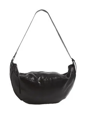 ALLSAINTS Slouch Whipstitched Leather Shoulder Bag - Black